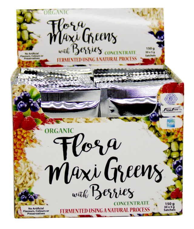 Flora Maxi Greens with Berries Organic Powder Sachets 30x5g ...